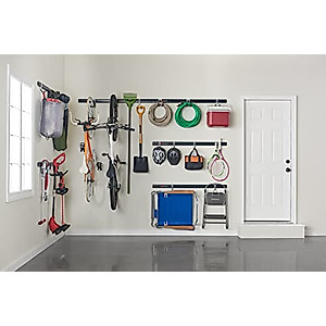 Rubbermaid 24-Piece FastTrack Garage Wall-Mounted Storage Kit, 6 Rails and 18 Hooks, for Home/House/Tool/Sports/Equipment/Utility Purposes