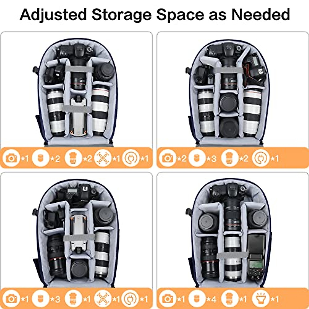 MOSISO Camera Backpack, DSLR/SLR/Mirrorless Photography Camera Bag 15-16 inch Waterproof Hardshell Case with Tripod Holder&Laptop Compartment Compatible with Canon/Nikon/Sony, Navy Blue