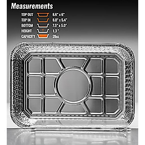 NUPICK 30 Pack 6415 Drip Pans Compatible for Weber Spirit Series, Genesis Series, Q Series Grills, Disposable Aluminum Foil Grease Trays, 8.5" x 6"