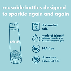 Spärkel Beverage System (White) + 2 Pack Bottles - Sparkling Water and Soda Maker - A New Way of Sparkling - Use Fresh & Natural Ingredients - No CO2 Tank Needed