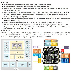 Sipeed Maix M1W Dock Kit K210 AI+lOT WiFi Development Board RISC-V Dual Core 64bit MCU for Edge Computing
