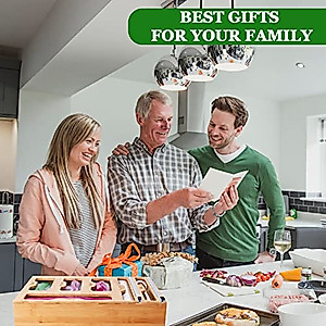 IFSNOW 6 In 1 Ziplock Bag Storage Organizer and Wrap Dispenser With Cutter, Aluminum Foil Organization and Storage for Kitchen Drawer, Bamboo Plastic Bag Organizer for Gallon Quart Sandwich Snack