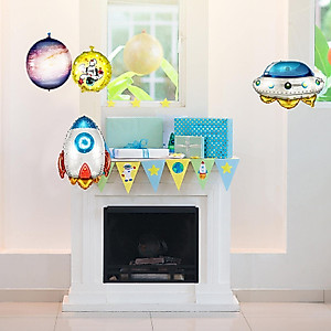 Kasyat 8 Pieces Planet Balloons Astronaut Inflatable Decorations for Kids Birthday Party