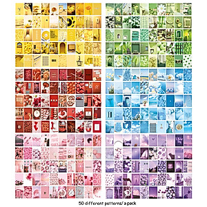 6 Sets 300 Pcs Washi Stickers Set Cute Aesthetic Sticker Book for Journaling, DIY Decorative Paper Sticker Decals for Bullet Journal Art Scrapbooking Diary Card Craft Gift Album Notebook Stationery