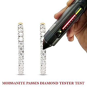 SAVEARTH DIAMONDS 1 1/10 ct.t.w Round Cut Lab Created G-H Color Moissanite Diamond Hoop Earrings In 14K Yellow Gold Over Sterling Silver Jewelry For Women Engagement Wedding, (1.10 Cttw, VVS1 Clarity)