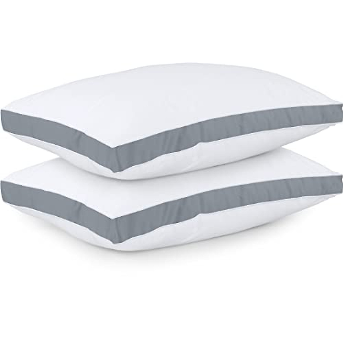Utopia Bedding Bed Pillows for Sleeping Standard Size (Grey), Set of 2, Cooling Hotel Quality, Gusseted Pillow for Back, Stomach or Side Sleepers