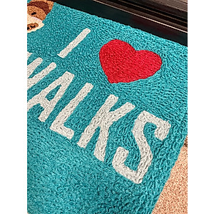 Jellybean Indoor/Outdoor Decorative I Luv Walks Accent Rug - 21" X 33"