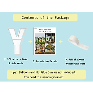 DZDY 3FT Giant Mosaic Balloon Frame Large Marquee Letters DIY Kit Alphanumeric Birthday Party Decor, Wedding Backdrop Decoration Anniversary Decoration (Y)