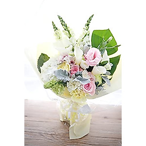 LWFyyds Waterproof Flower Solid Color Translucent Wrapping Paper Bouquet Gift Packaging Korea Flower Shop Supplies, 40 Sheets (White)