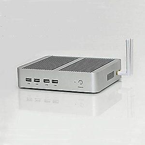 Kaby Lake i5 7200U Industrial PC,Fanless PC,Mini Box PC with 8G RAM 128G SSD Rich IO: DP HDMI USB3.0 LAN SD Card Reader Aluminum Case 4K Display