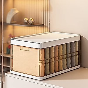 Jeans Organizer for Closet, Wardrobe Clothes Organizer for Folded Clothes, 9 Grids Clothes Drawer Organizer, Stackable Closet Organizer and Storage for Thin Jeans, T-Shirts, Underwear, Legging