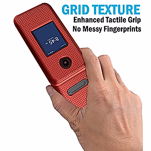 Case for Consumer Cellular Verve Snap Flip Phone, Nakedcellphone Slim Hard Shell Protector Cover with Grid Texture for for Z2336CC - Red