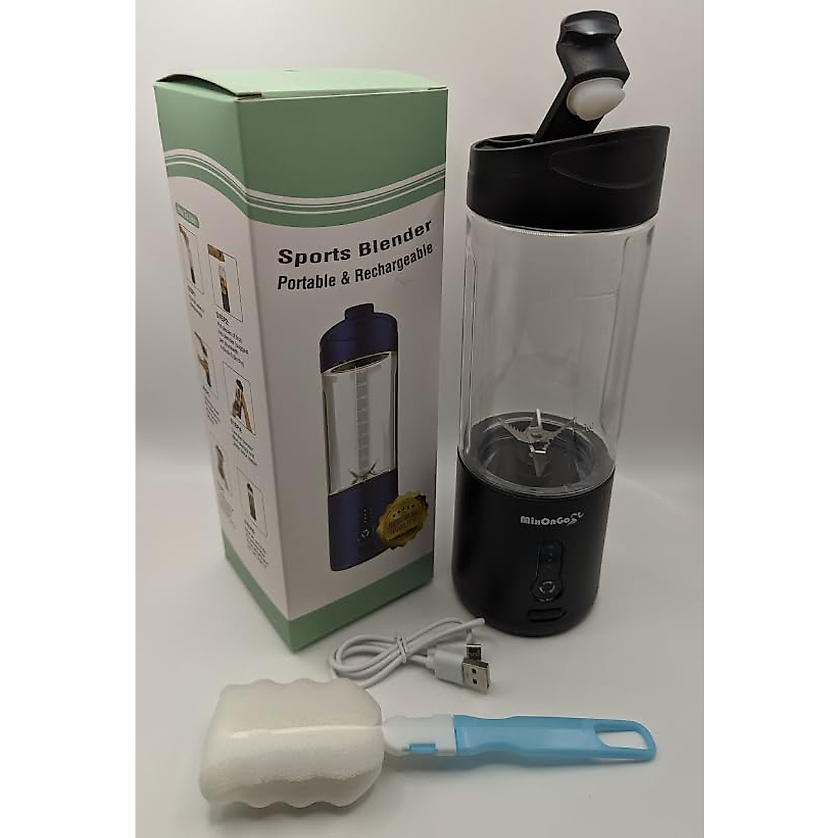 Black Portable Blender, 1-pack, 530 ml (17.90oz)