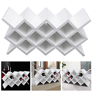 CeRaBuRET Ten-Cell Wine Rack, Wine Bottles Rack Wall-Mounted Wine Holder Shelf Liner Wine Cabinet Shelf, Countertop Free-Standing Wine Rack for Holding All Kinds of Wine  