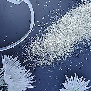 Natural Colored Mica Flakes,Gilding Flakes,Mica Flakes Glitter,Mica Flakes Leaf,Chunky Glitter Irregular Chips for Nail Arts Epoxy Resin Crafts Jewelry Making 2-4mm 120g (Pure White)