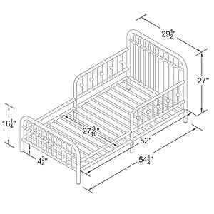 Little Seeds Monarch Ivy Metal Toddler Bed, Graphite Gray