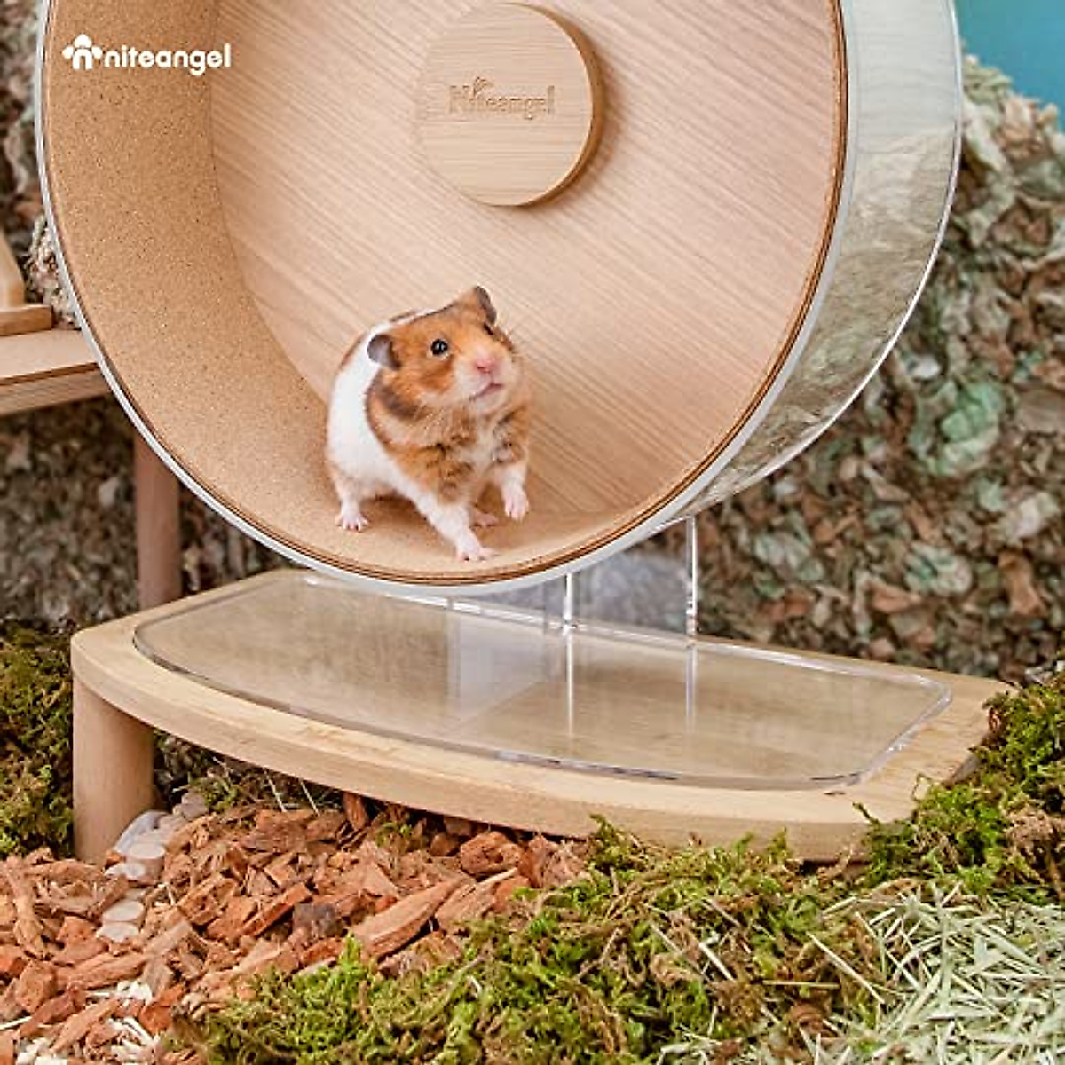 Niteangel Anti-Slide Hamster Wheel Platform - Fits for Niteangel Super-Silent Hamster Wheel | Acrylic Wheel | Wooden Wheel | Cloud Series Hamster Wheel (Medium)