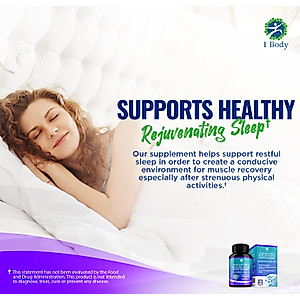 1 Body Magnesium Bisglycinate Supplement, 44 mg Pure Chelated Formula, 120 Capsules, Maximum Absorption, Muscle Cramp Relief