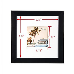 Scholartree Black 8x8 Picture Frames Set of 6, Display 8x8 without Mat or 4x4 with Mat，Wall Gallery Photo Frames