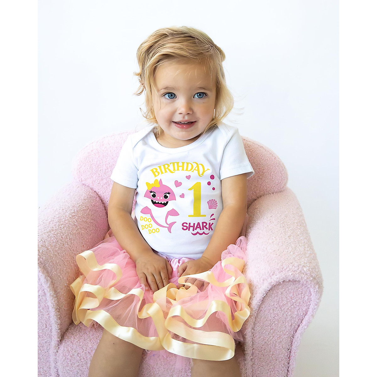 Luke and Lulu Baby Shark Birthday Outfit Girl Collection - 1st Birthday