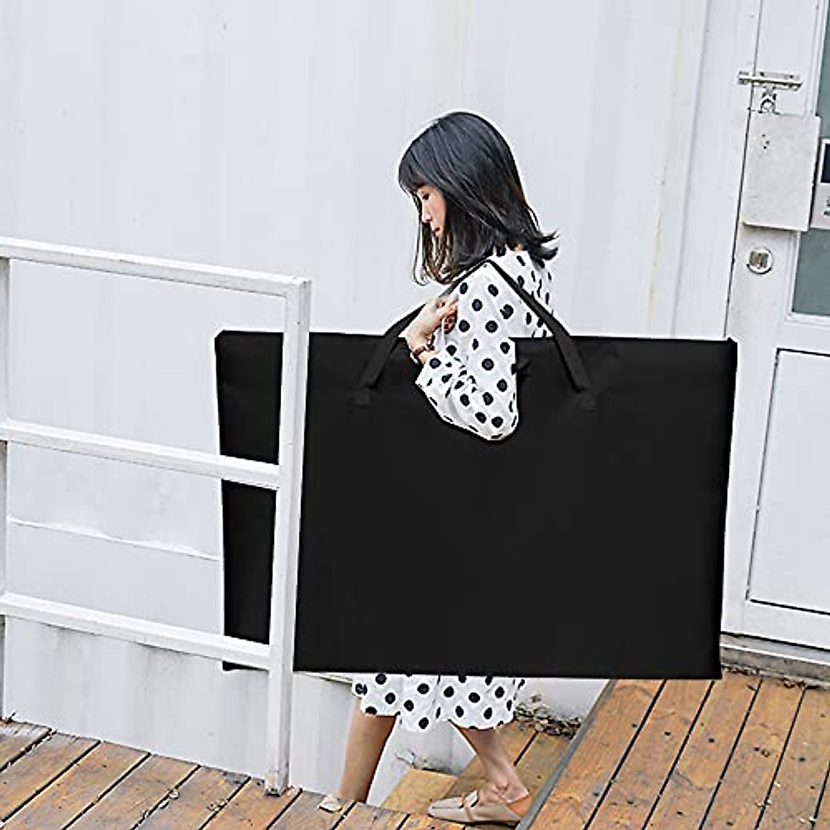 ZKOO Large Size Art Portfolio Tote with Nylon Shoulder, Poster Board Storage Bag, 24"X 36" Student Art Work Portfolio Case
