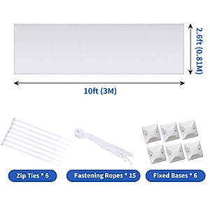 Indoor Outdoor Baby Safety Stair Railing Net Baby Proofing Stair Balcony Banister Rail Guard Child Safety Stair Protection Safe Rail 10ft L x 2.6ft H White