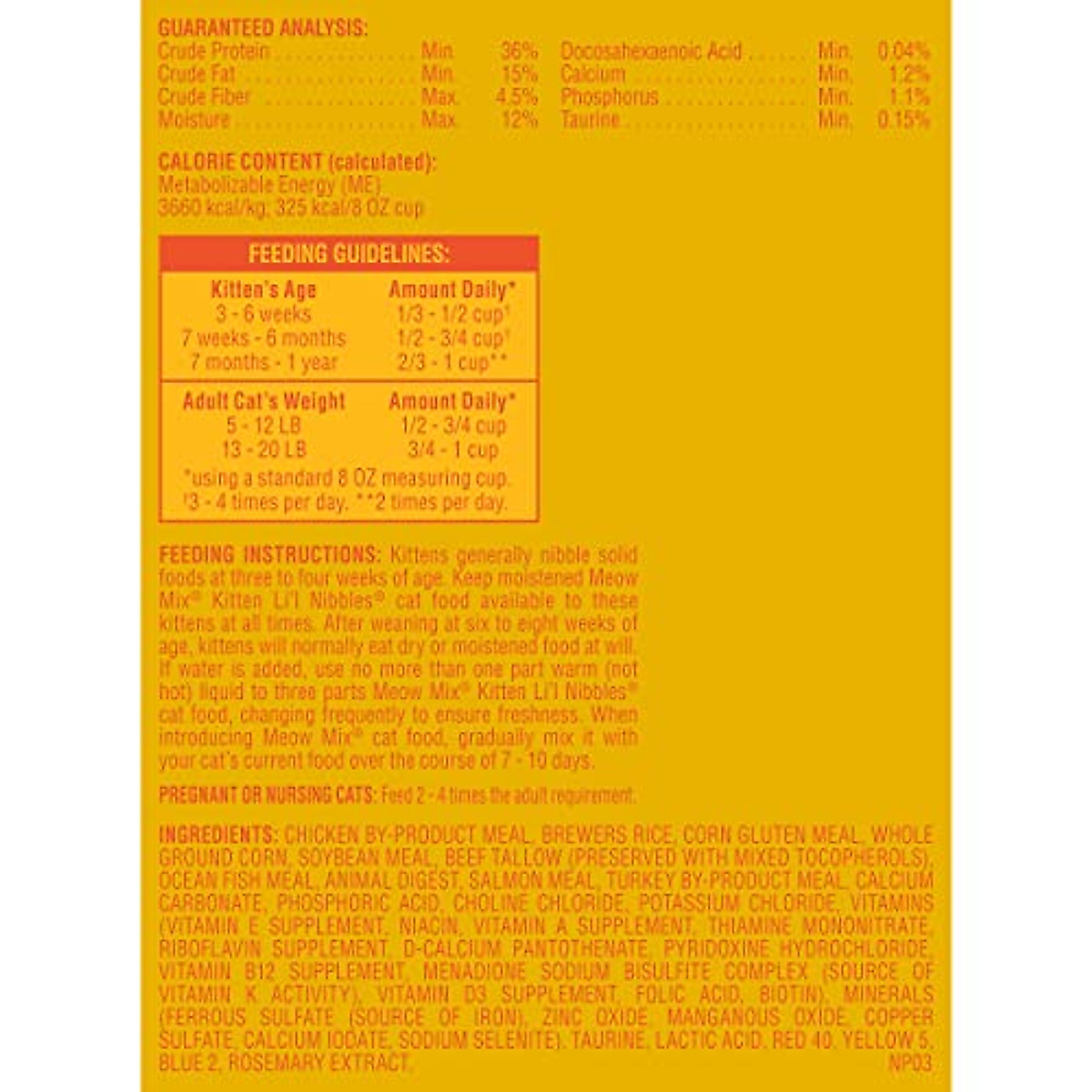 Meow Mix Kitten Li'L Nibbles Dry Cat Food, 3.15 Pound Bag (Pack of 4)