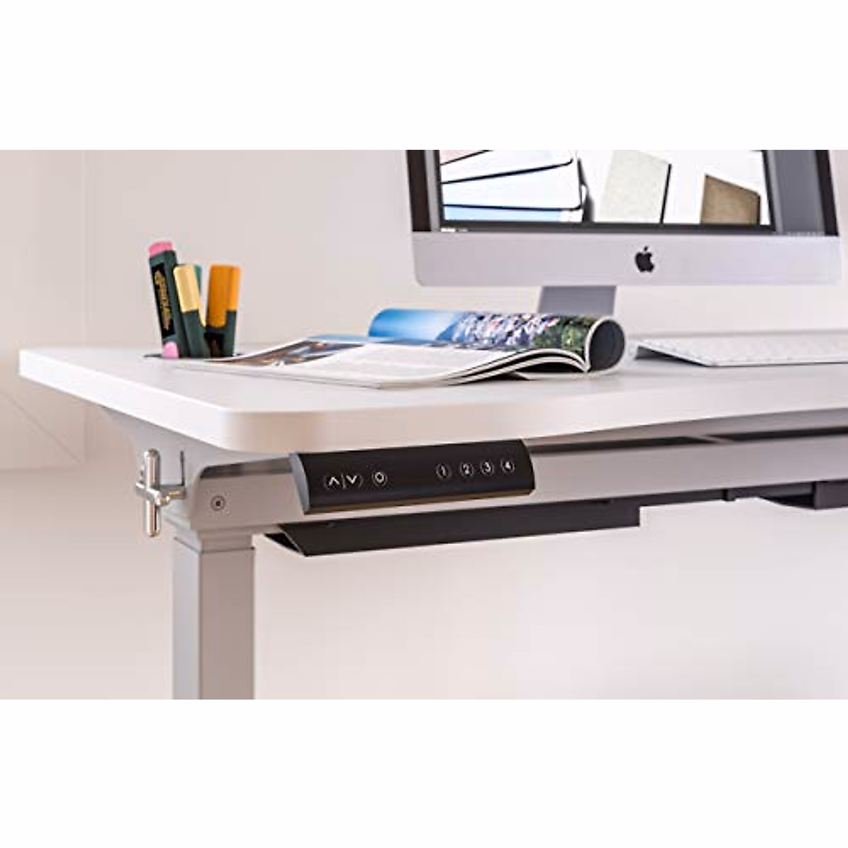 Safco Products Defy™ Electric Height Adjustable Sit to Stand Desk, Sit-Stand Desk for Home & Office