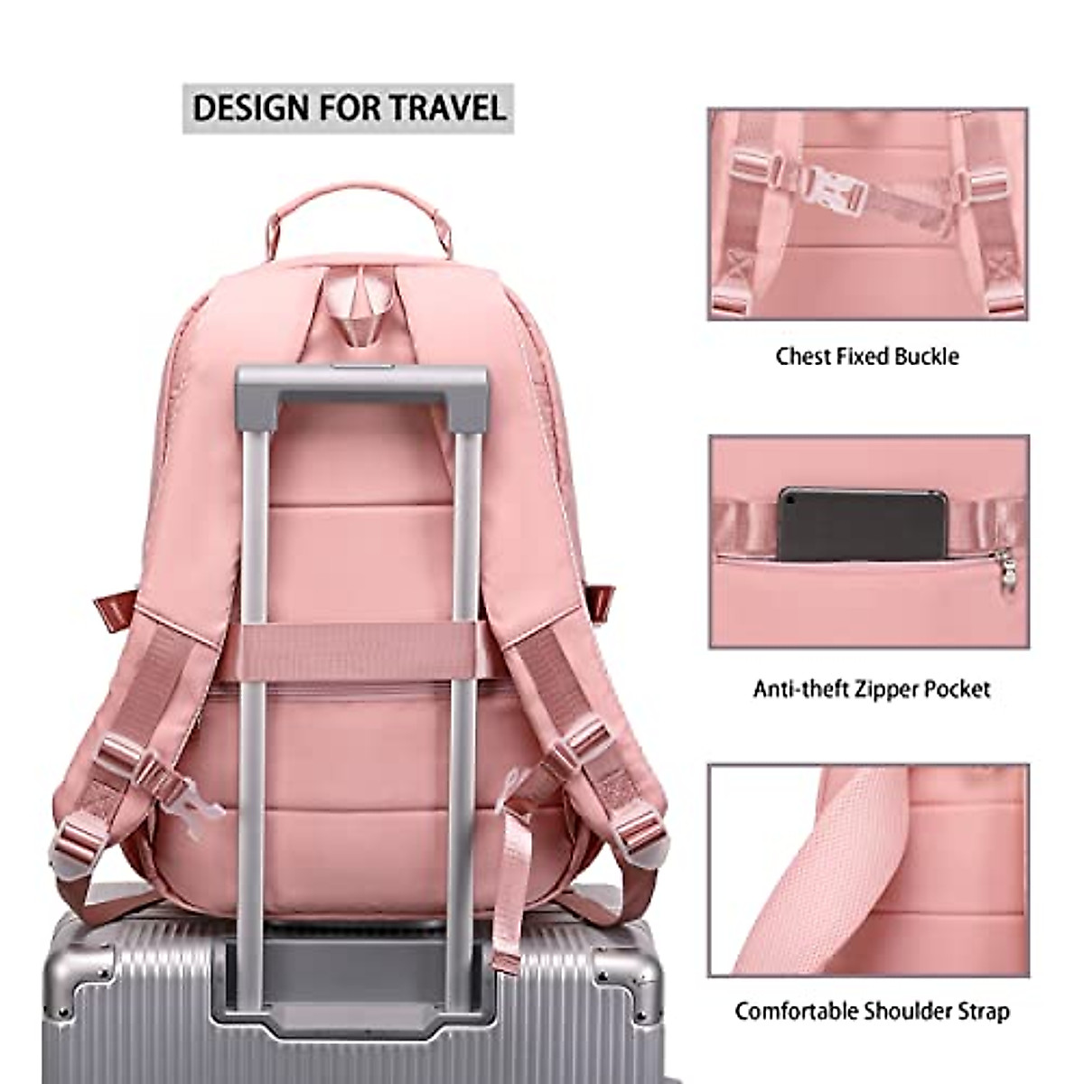 YOJOY Girls Backpack 15.6 Inch Laptop School Bag Cute Kids Elementary College Backpacks Large Bookbags for Teen Girl Women Students Anti Theft Travel Daypack