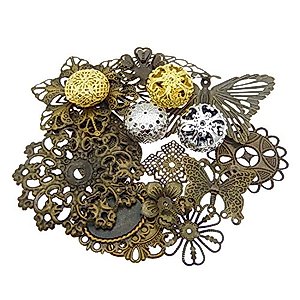 Julie Wang Wholesale 100 piece/pack Anchor Charm Mixed Metal Silver Bronze Tone Rudder Fashion Necklace Bracelet Pendants Jewelry Crafts Jewelry Making Findings 4-70 mm