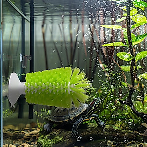 BUYBYLOV Turtle Brush with Suction Cup, Turtle Tank Accessories, Turtle Shell Cleaning Brush Set, Aquatic Tortoise Tank Supplies Toy Décor