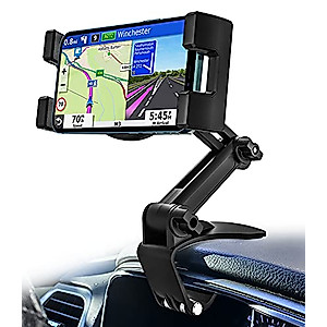 Dashboard Clip Car Phone Mount, woleyi Car Sun Visor & Rearview Mirror Clamp Phone Tablet Holder with Adjustable Arm for iPhone 13 Pro Max 12 11 XS XR X 8 7 6, iPad, More 4-11" Cell Phones and Tablets
