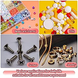 IOOLEEM Plastic Bead Organizer Box, Organizer Container Storage Box, Dividers for bead arts and crafts (28 grid x1, 8.6x5x0.66(Inches))