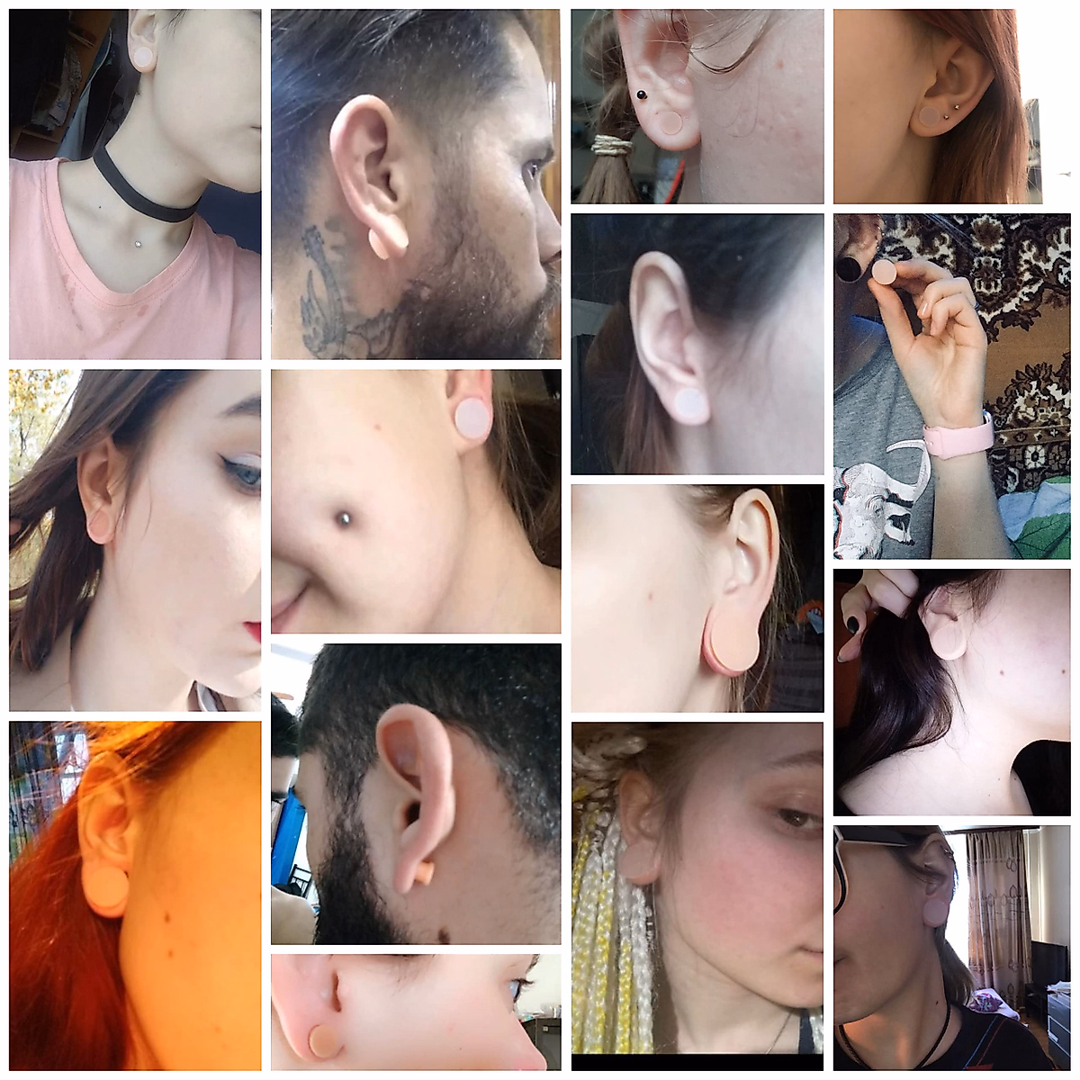 Brokkr Silicone Pair Flesh Skin Tone Ear Plugs Tunnels Gauges Multiple Shades (Medium - 12mm (1/2"))