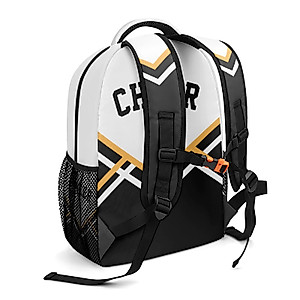 XIUCOO Cheerleaders Yellow Black Backpack Personalized Name Waterproof Travel Bag for Boys Girls Gift