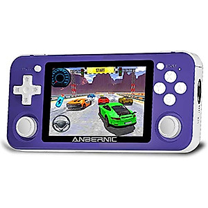Voacle RG351P Handheld Game Console, Retro Game Console Open Linux Tony System RK3326 Chip 64G TF Card 2500 Classic Games 3.5 Inch IPS Screen (Purple)