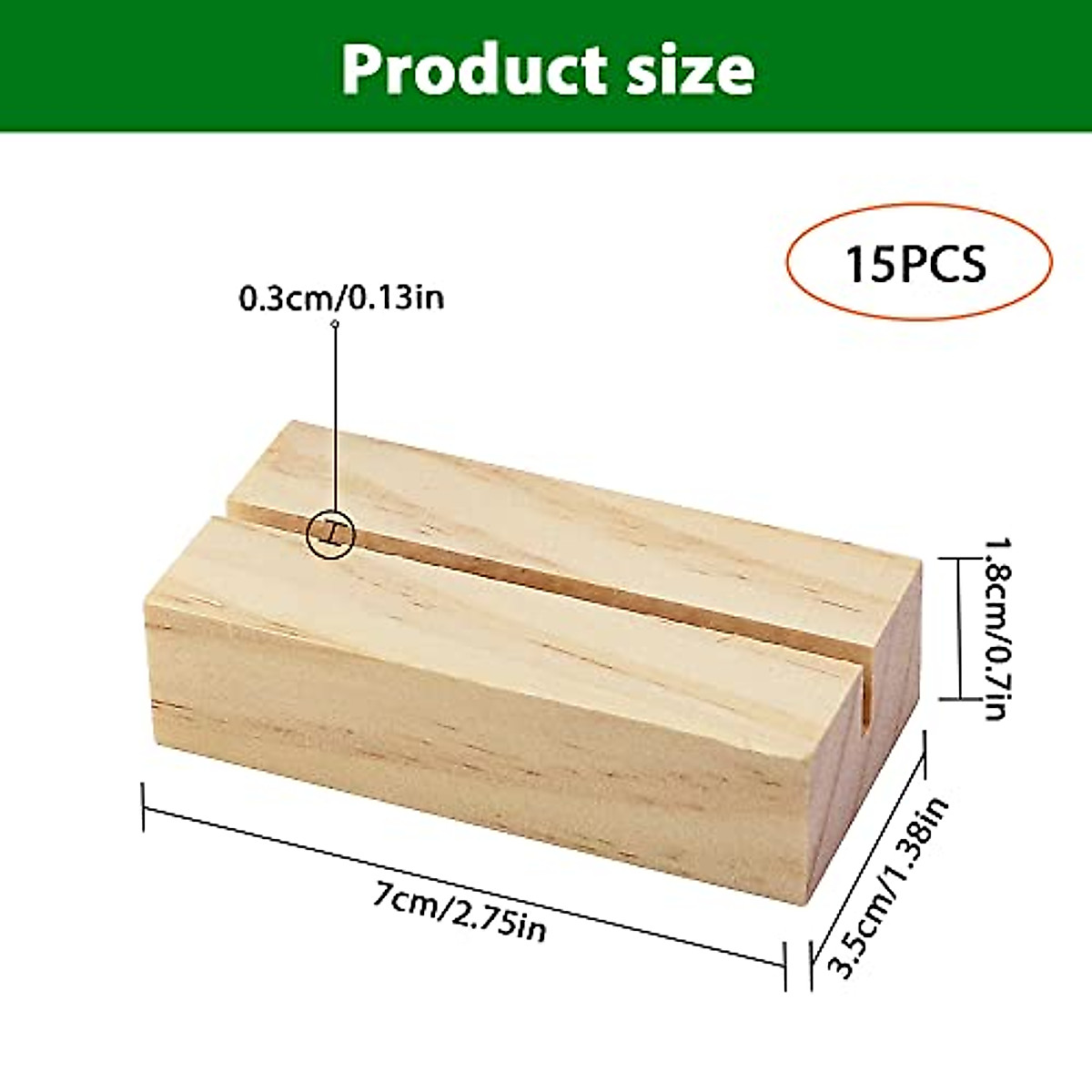 ISUSSER 15 Pieces Wood Table Number Stands Wood Place Card Holders Picture Holder Acrylic Sign Holdersr for Ceremony Birthday Party Home Decoration