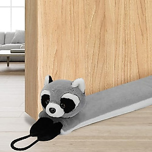 MAGZO Under Door Draft Stopper 36 Inch, Weighted Animal Noise Blocker for Door, Raccoon Draft Guard with Hook Loops