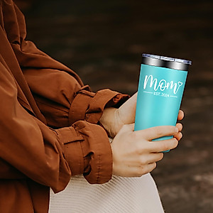 New Mom Gifts - Best Expecting Mom Gifts for Women - Mom Est. 2024-1st Mothers Day Gift for New Mom, New Mommy, Mom to be, Promoted to Mom - First Time Mom Tumbler Cup 20oz