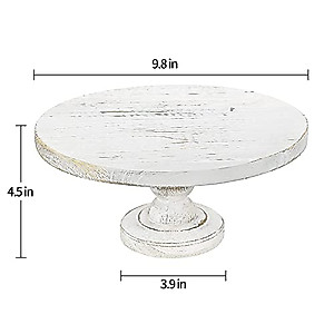Cake Stand for Dessert Table Set of 2 Wood Cupcake Stand with Round Pedestal Holder Wood Display Table for Presenting Cakes Holder Dessert Display Plate Serving Tray for Baby Shower Wedding Cake Tools