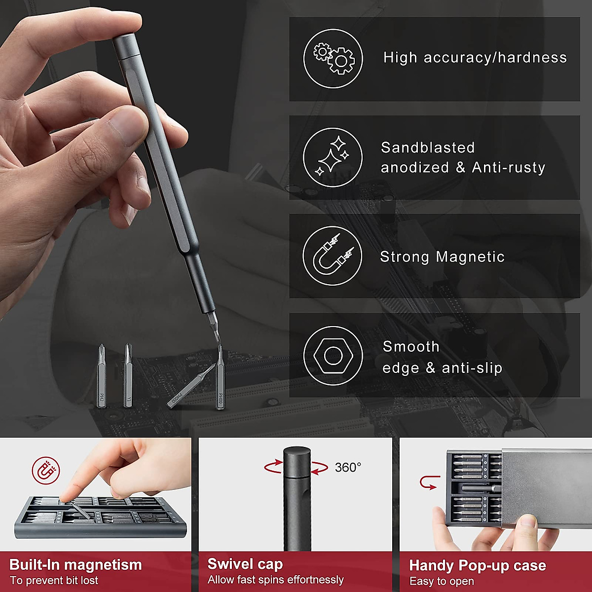 Electronics Screwdriver kit,Computer Repair Tool Kit,ps5 Ps4 tool kit,LOFIXO Small Screwdriver Set with case