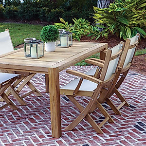 Royal Teak Collection SMCG Sailmate Teak Sling Folding Arm Chair, Gray, 24-Inch