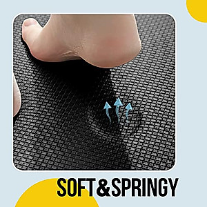 Kitsure Kitchen Mats 2 PCS, Waterproof & Non-Slip Kitchen Rugs, Anti-Fatigue Mats for Kitchen Floors, Offices & Laundries, Durable Resilient Kitchen Rug Set, 17.3"×30"+17.3"×47",Black