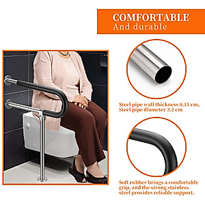 Botabay Handicap Grab Bars Rails 23.6 Inch Toilet Handrails Bathroom Safety Bar Stainless Steel Hand Support Rail for Seniors Elderly Disabled Mounted Bath Grips (23.6In)