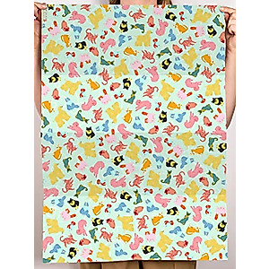 CENTRAL 23 Dog Wrapping Paper - Cat Birthday Wrapping Paper - 6 Sheets Gift Wrap - Vegan Ink - Green Birthday Gift Wrap - Pastel Color - Comes With Cute Stickers