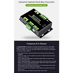 waveshare Industrial Isolated Multi-Bus Converter USB / RS232 / RS485 / TTL Communication Between Different Buses