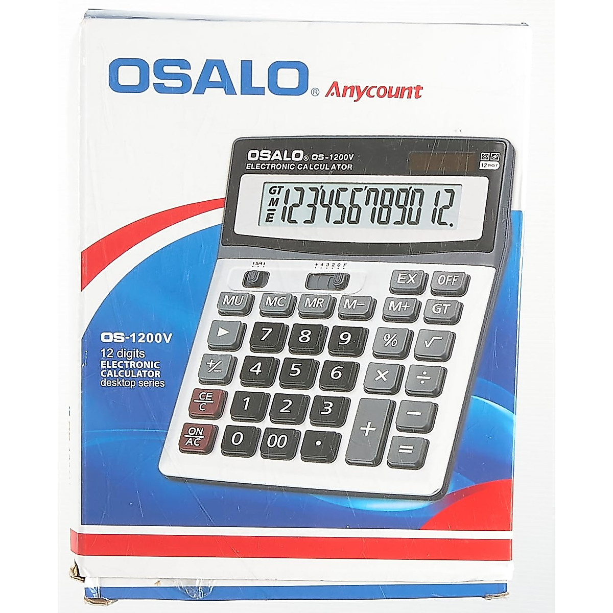 OFFIDIX Large Key Calculators Office Desktop Calculator, Dual Power Electronic Calculator Portable 12 Digit Large LCD Display Calculator Desk Calculator for Handheld for Daily and Basic Office