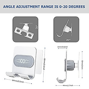 2 PCS Shower Phone Holder, Shower Phone Mount Phone Holder for Shower Wall Mount Phone Holder Phone Wall Mount Adjustable Cellphone Stand Cell Phone Stand with Adhesive Pads for Bathroom Kitchen