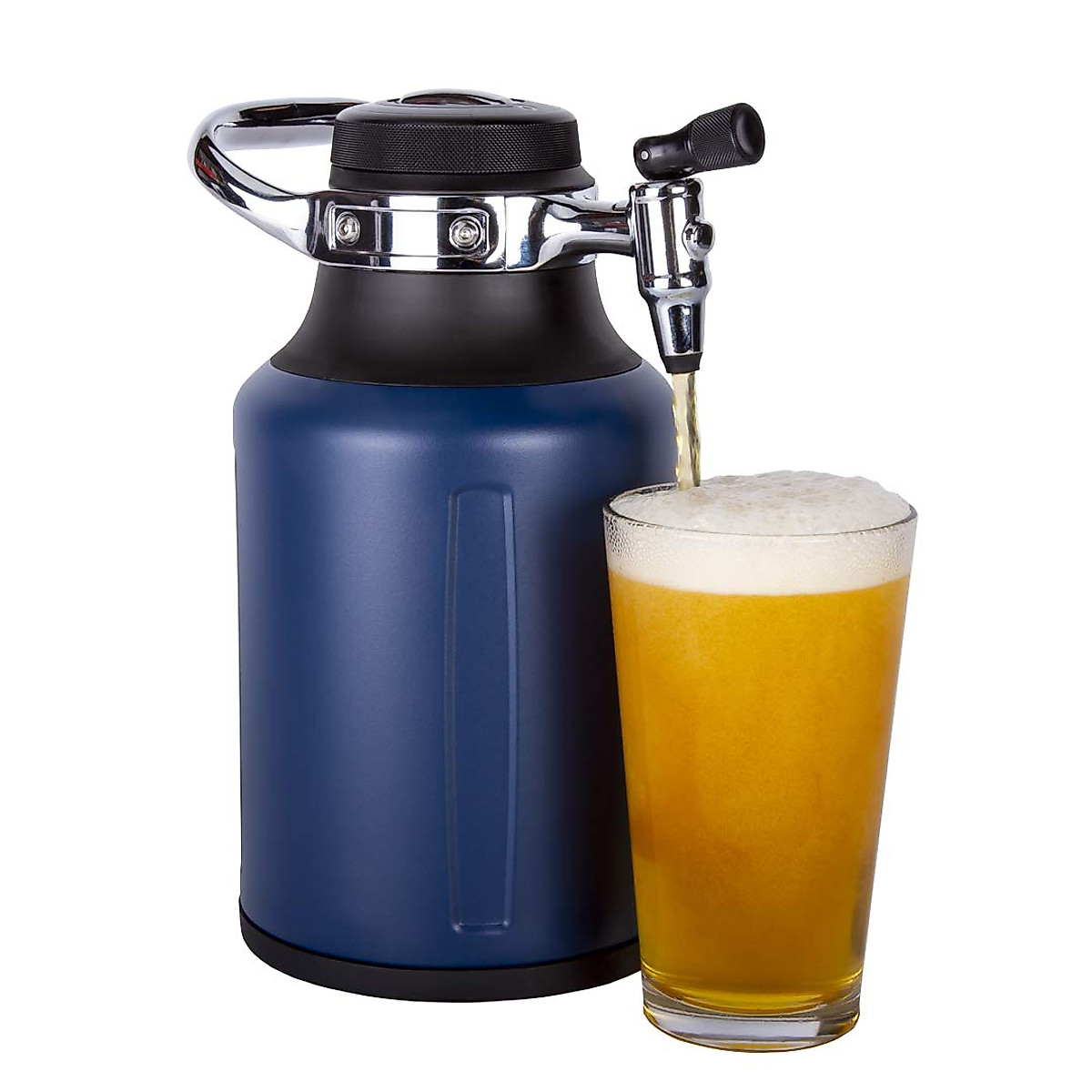 GrowlerWerks uKeg Go Carbonated Growler and Craft Beverage Dispenser for Beer, Soda, Cider, Kombucha and Cocktails, Amazing Gift for Beer Lovers, 64 oz, Midnight