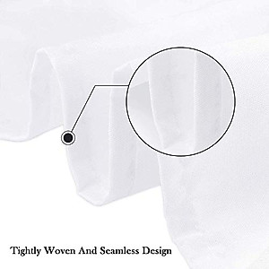 TANIASH 6 Packs White Round Tablecloth -90inch, 100% Polyester Table Cover for Wedding/Party/Birthday